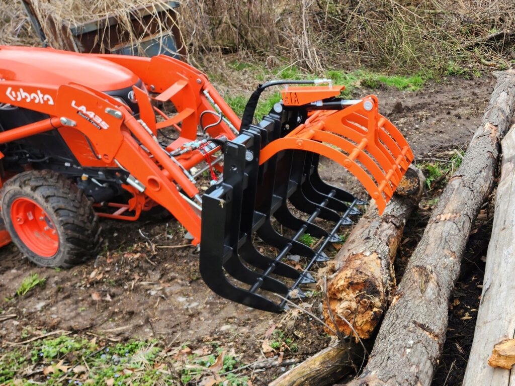 Hybrid Grapple for Compact Tractors - Earth & Turf Attachments, LLC